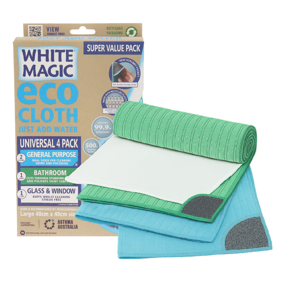 Eco Cloth Universal Super Value 4 Pack - With Scrubby Pocket